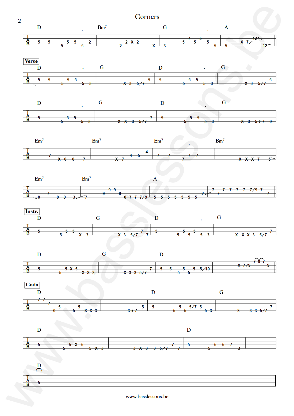 Octave Lissner - Corners | Bas Transcriptie | Dejan Antovic